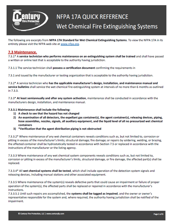 Wet Chemical Fire Extinguishing Systems